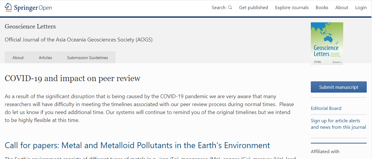 Pengalaman Accepted di Jurnal Geoscience Letters, Q1 Scopus ...